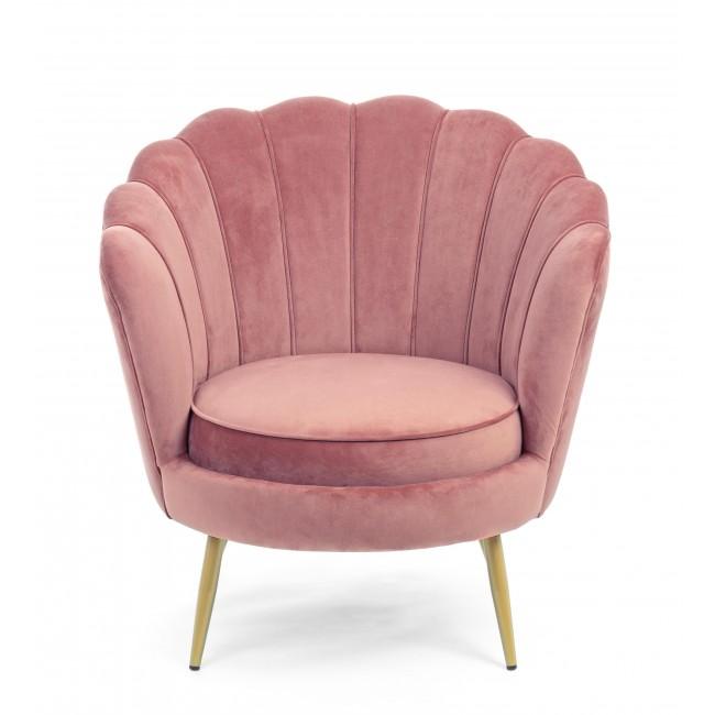 Shell armchair "Gigliola" in antique pink velvet h 84 cm modern living ...