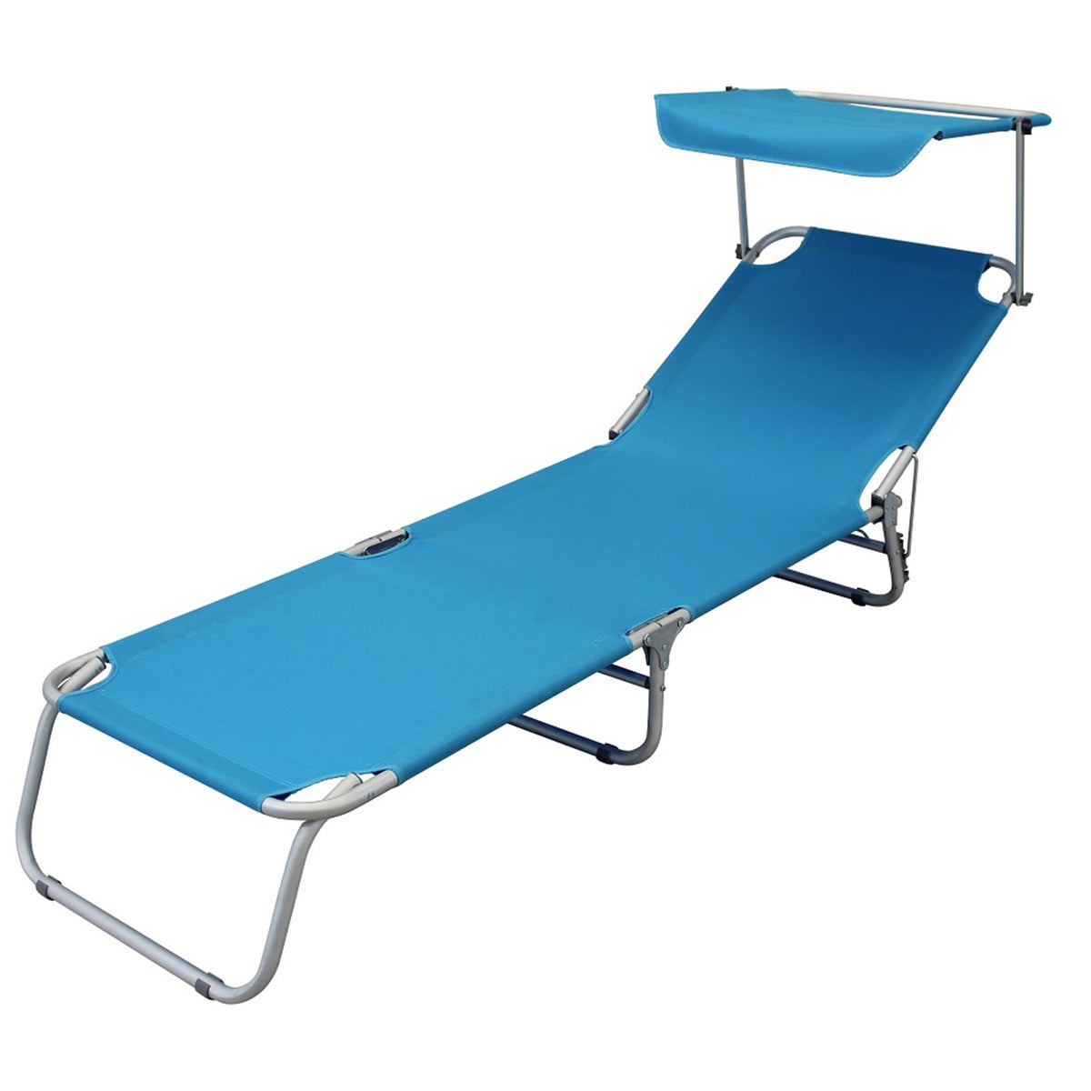 Sunbed "Alessia" in aluminium folding sun lounger with sunroof ...
