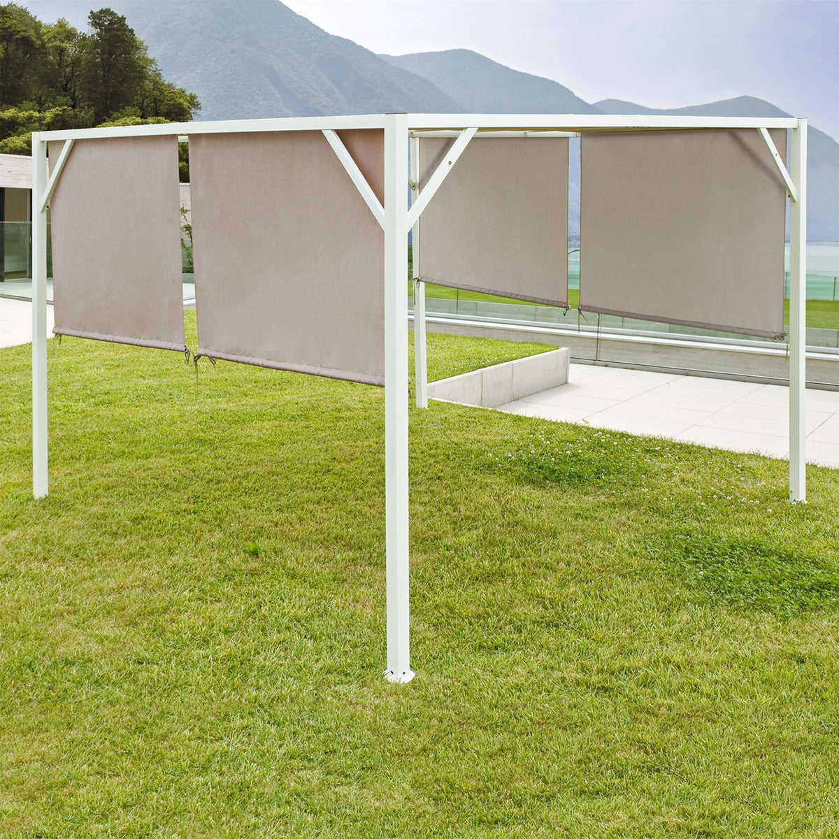 Modern gazebo for garden and veranda, pergola sliding design 3x3 mt ...