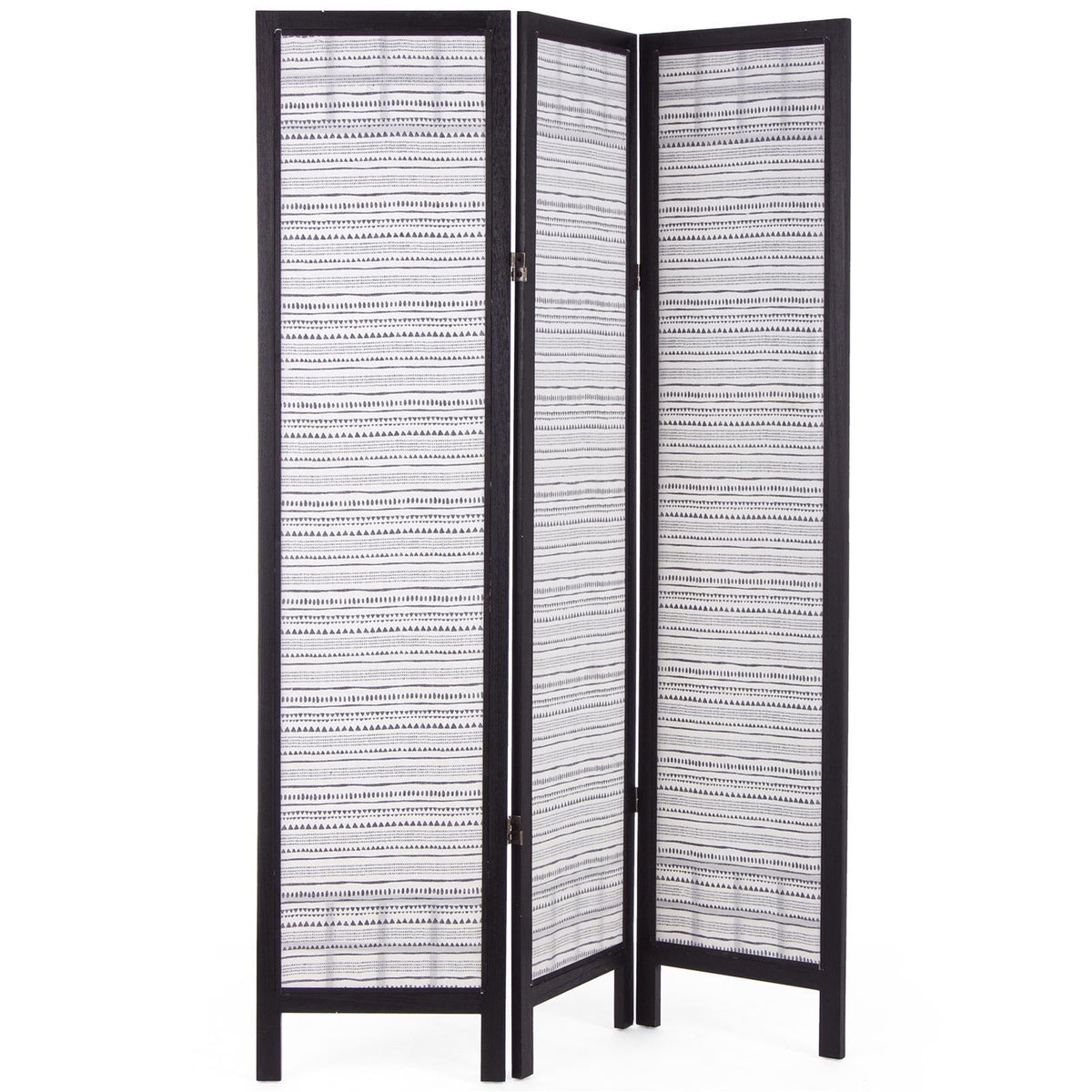 Room divider 3 panels triangle black shabby wood 120 x 170 cm divider ...